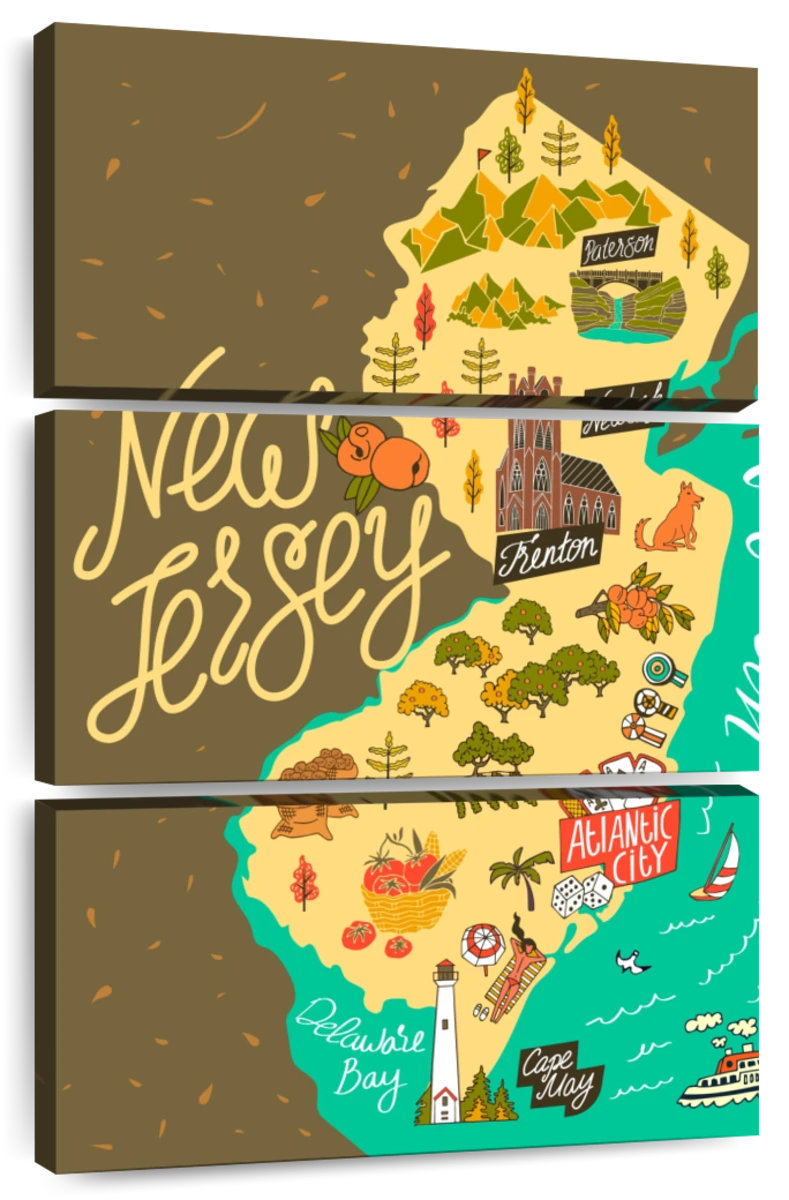 Breakwater Bay Aliaz Tourism New Jersey Map - Wayfair Canada