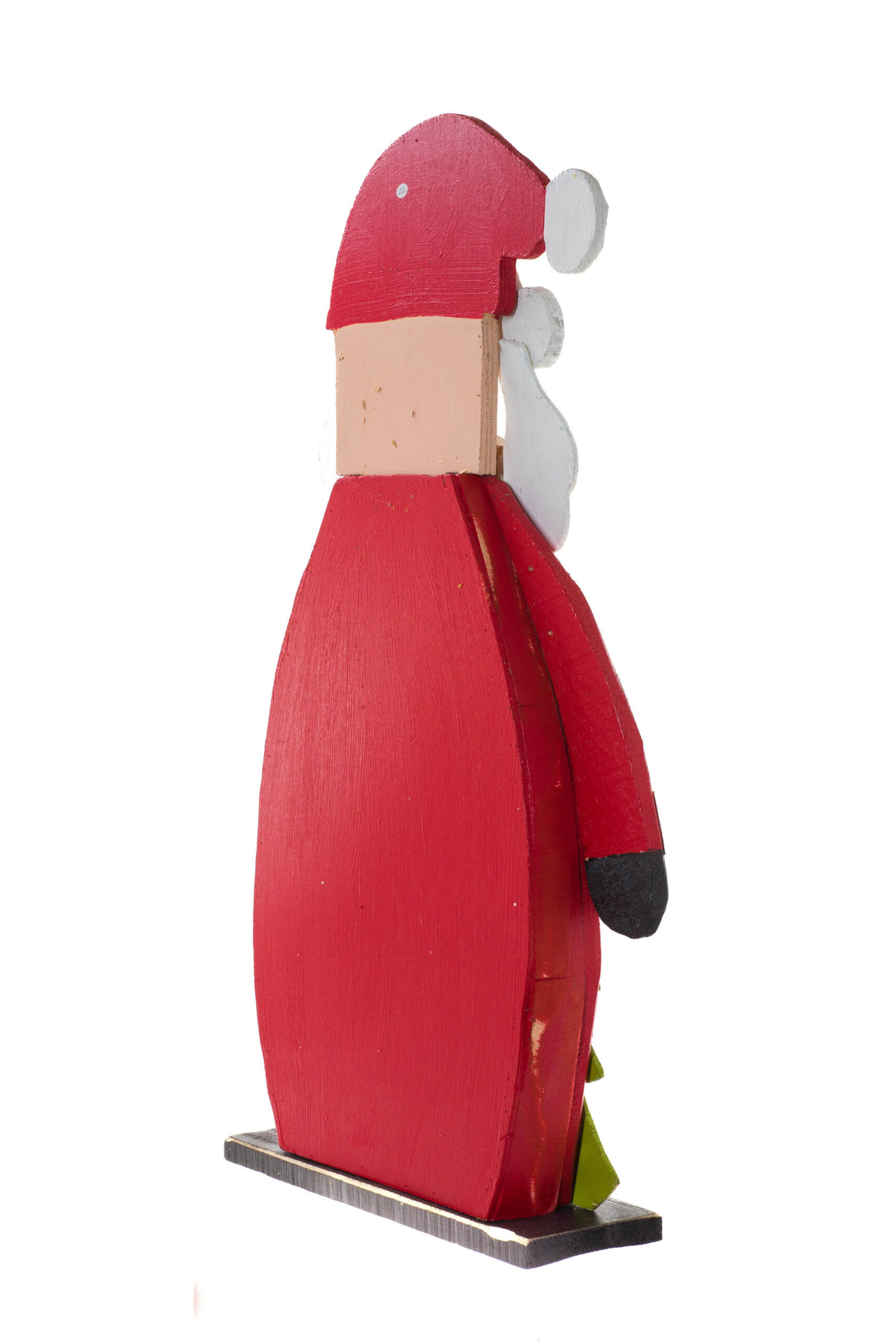 The Holiday Aisle® Red/White Wooden Standing Antique Rustic Santa with ...