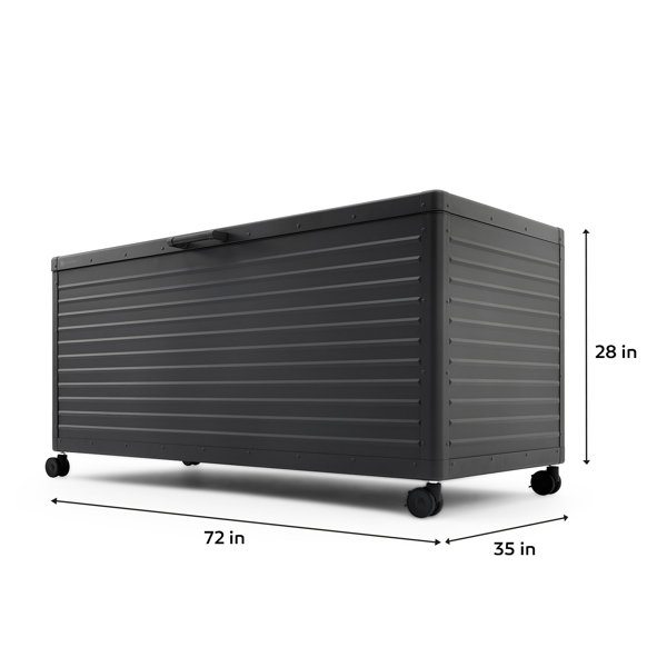 Mirador Outdoor Water Resistant Metal Deck Box With Wheels & Reviews ...