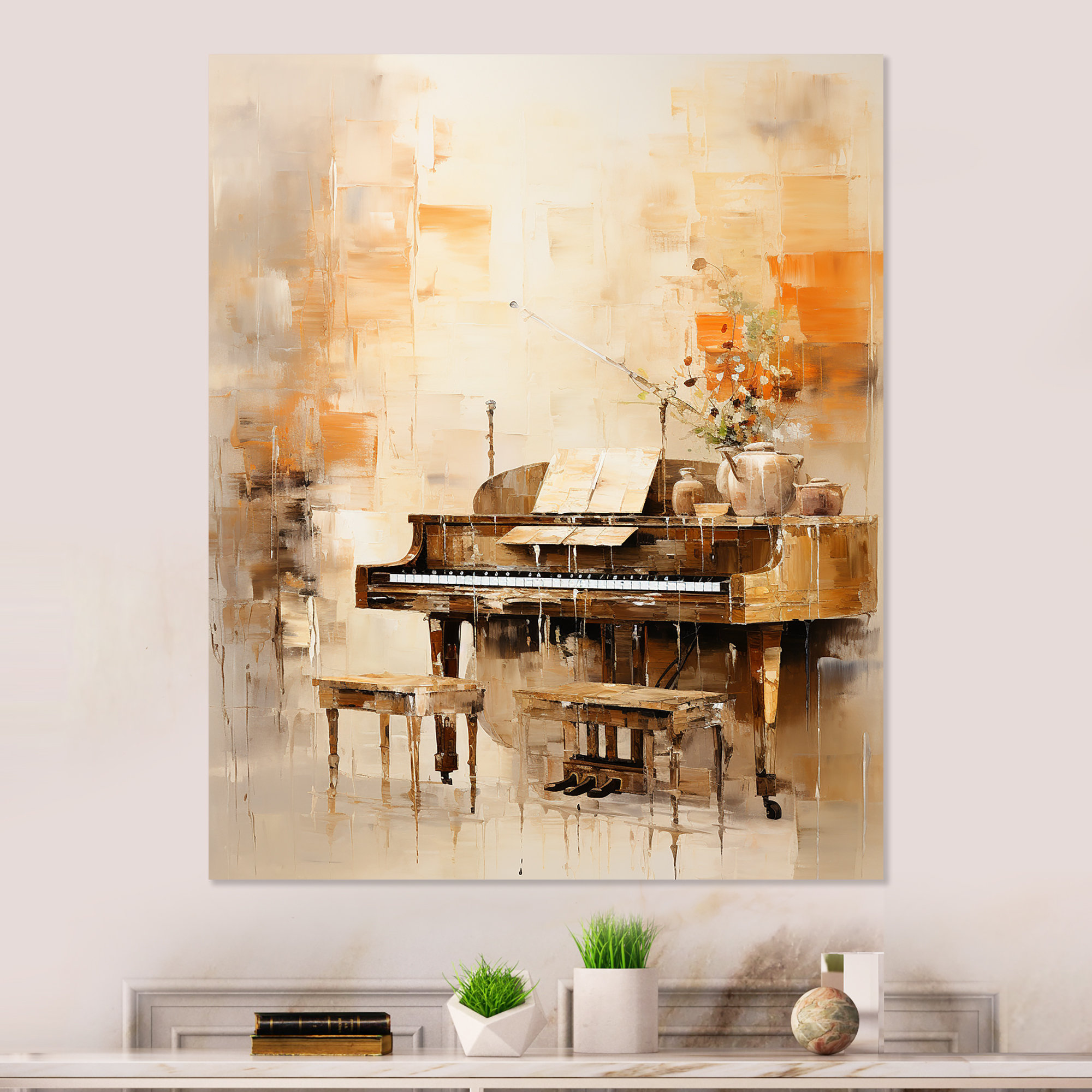 Lark Manor™ Warm Melody Piano II - Music Metal Wall Art | Wayfair
