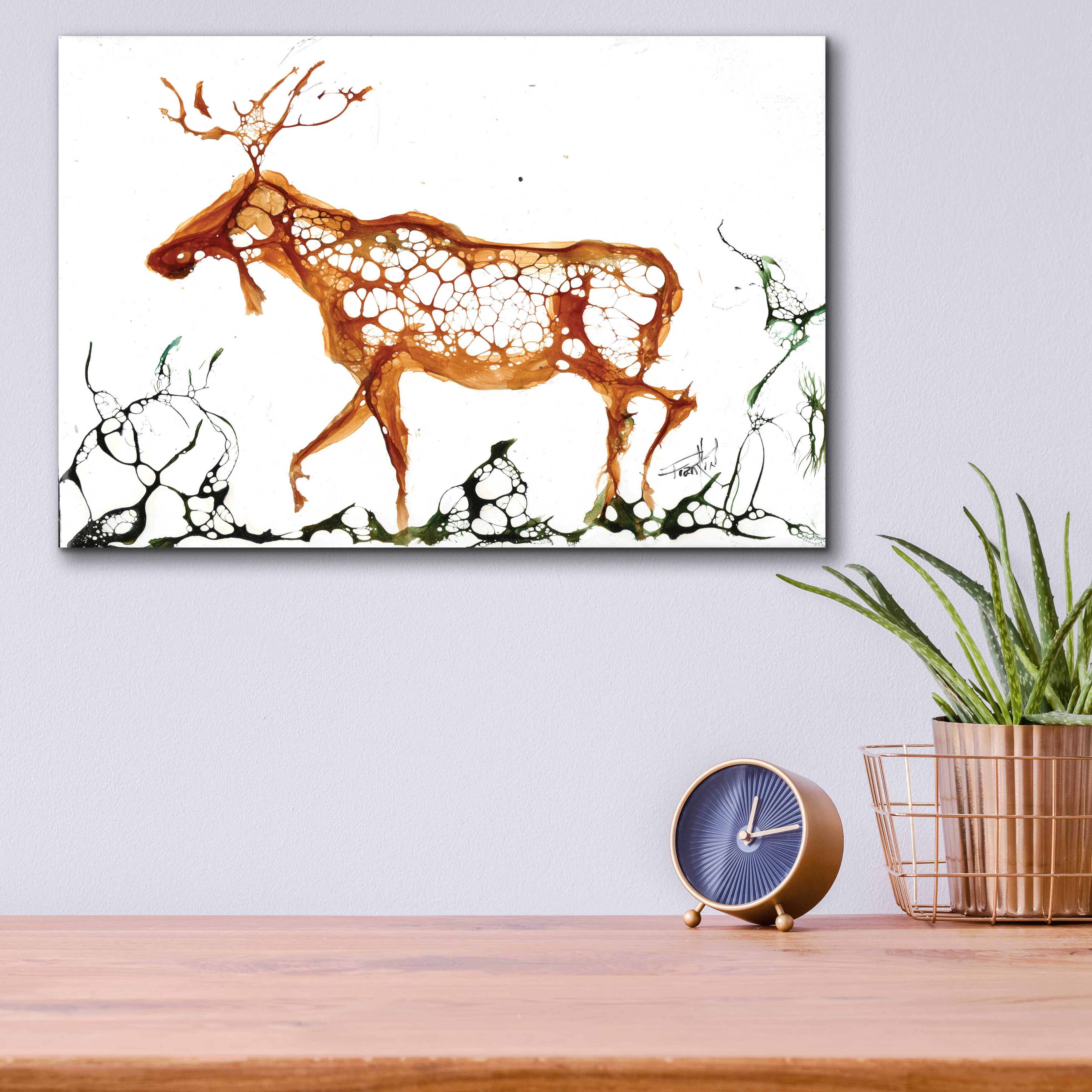 Millwood Pines 'Cellular Moose' By Leslie Franklin, Acrylic Glass Wall ...
