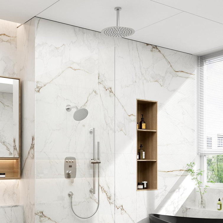 CASAINC Rainfall Symphony 12inch Dual Showerhead Temperature Display ...