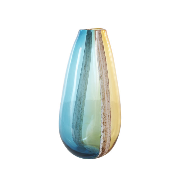 Ivy Bronx Fairwood Glass Ombre Decorative Multi Colored Vase with Brown ...