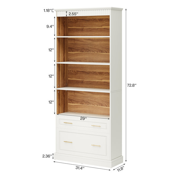 Lark Manor™ Bookcase With File Cabinet Drawers & Reviews | Wayfair