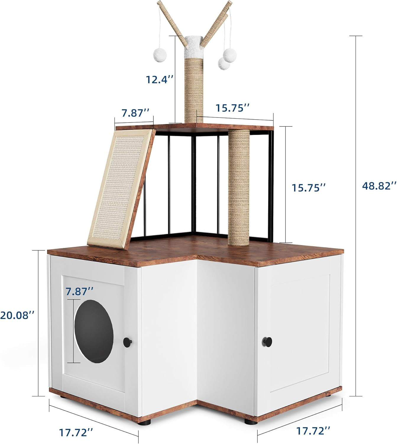 Tucker Murphy Pet™ Cat Tree Litter Box Enclosure Hidden Litterbox ...