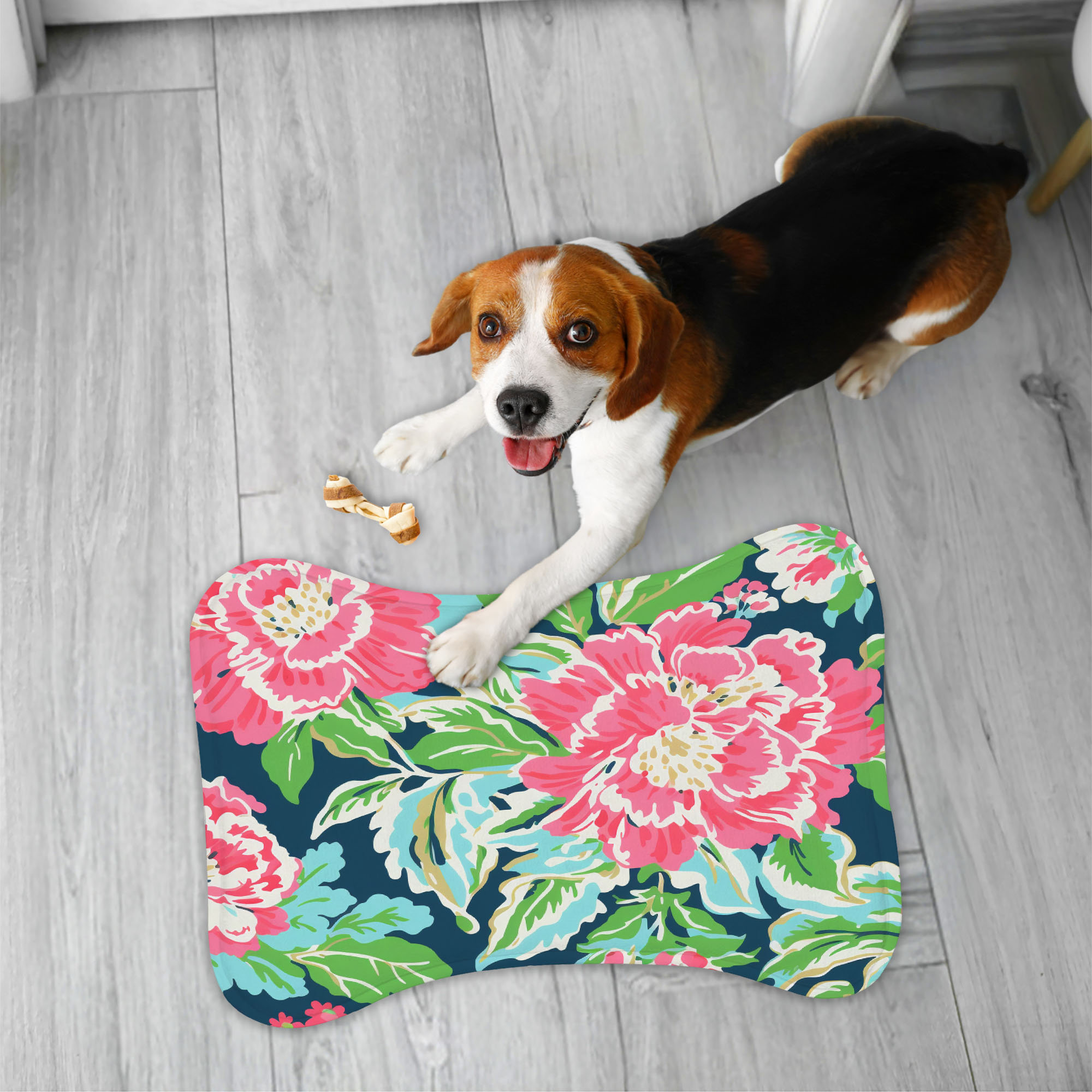 MentionedYou Preppy Pink Blossom Designs - 1 Piece Bone Shape Feeding ...