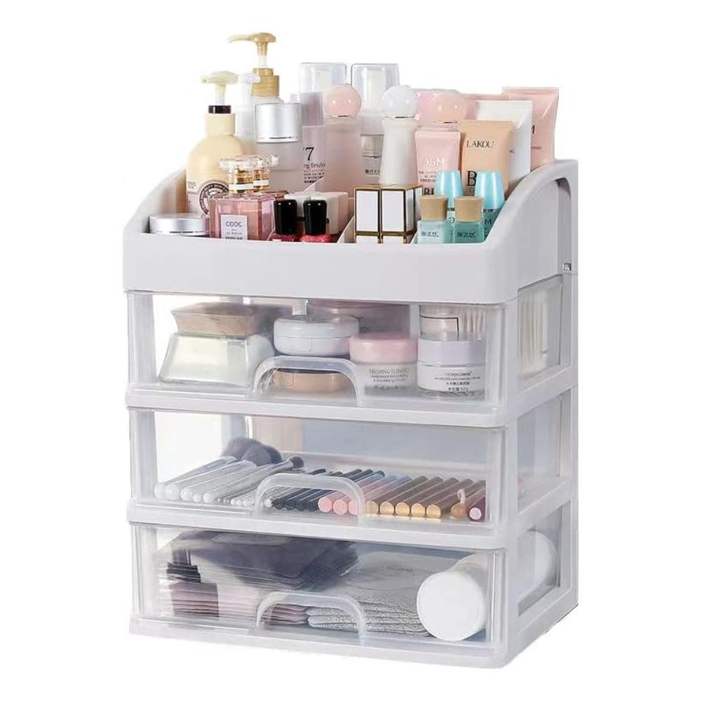 Rebrilliant Makeup Organizer With 3 Drawers Plastic Storage For Vanity ...