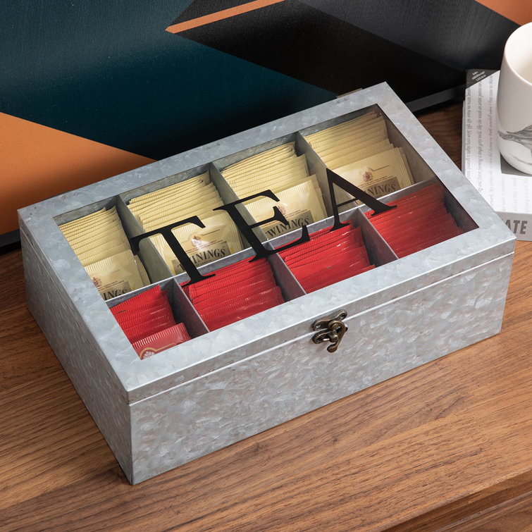 MyGift 8 Slot Galvanized Metal Tea Bag Box - Wayfair Canada