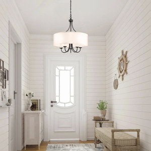 Winston Porter Noetzel 5 - Light Dimmable Drum Chandelier Dining Room ...