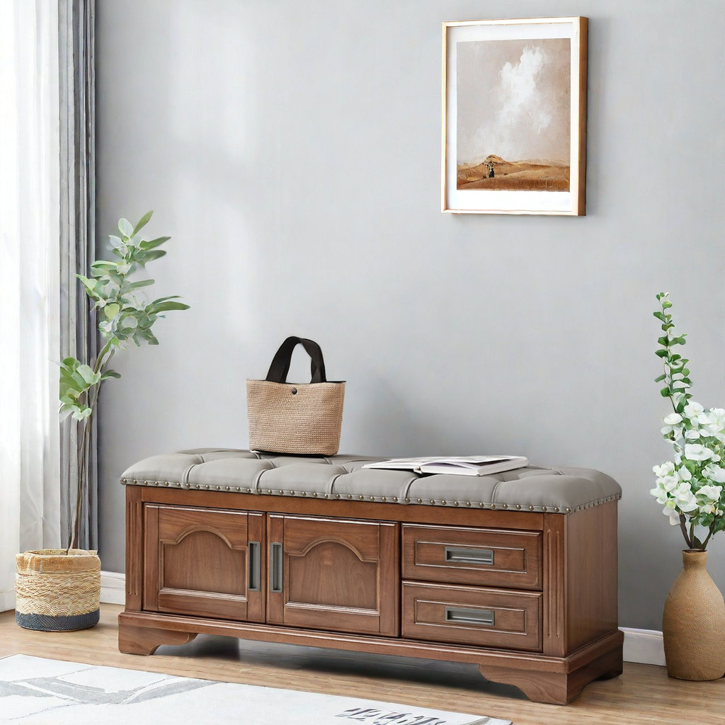 Wildon Home® 6 Pair Solid Wood Shoe Storage Bench | Wayfair