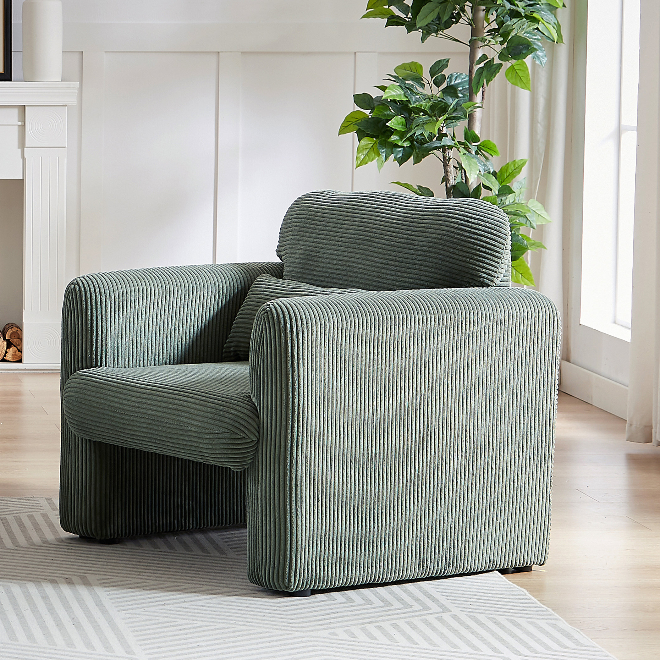 Mercer41 33"Corduroy Fabric Single Sofa, Modern Lounge Chairs Single ...