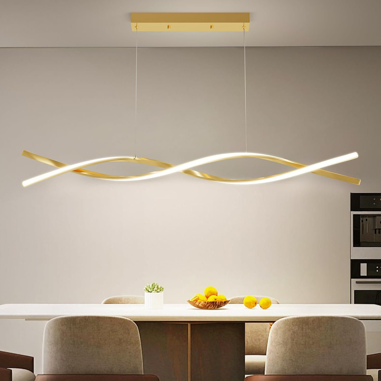 Mikeru Chandelier Modern Ceiling Wave Pendant Light Fixtures Hanging ...