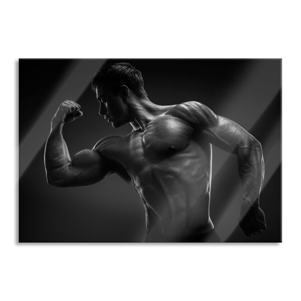 Brayden Studio Posing Bodybuilder - No Frame Print on Glass | Wayfair.co.uk