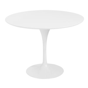 AllModern Flow Round Metal Base Dining Table | Wayfair
