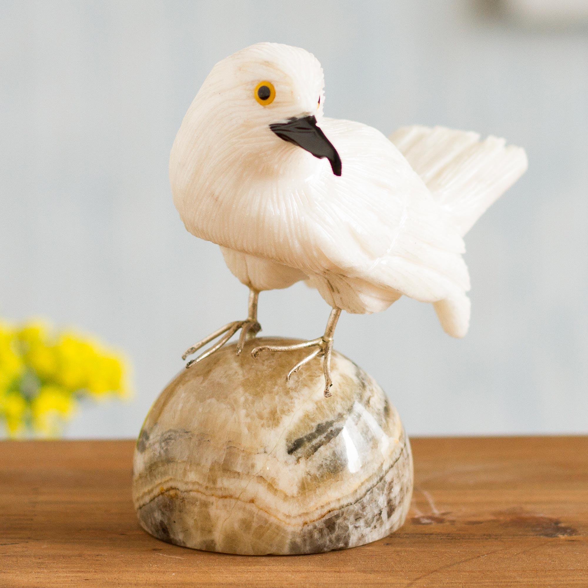 Lark Manor™ Radium Bird Onyx Gemstone Sculpture | Wayfair