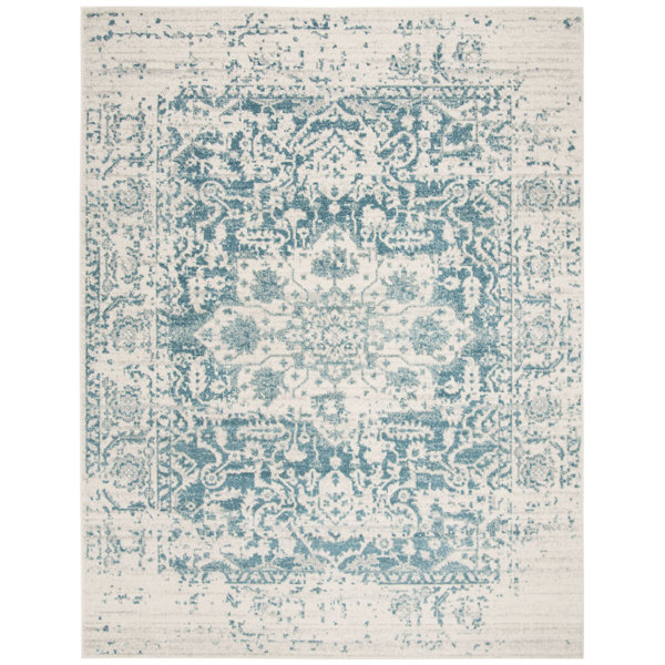 Mistana™ Christa Teal/Ivory Rug & Reviews | Wayfair