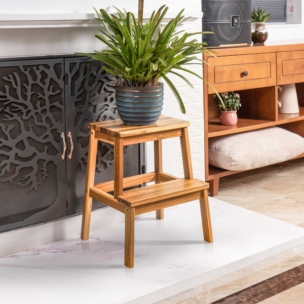 Red Barrel Studio® Saybrook Unfinished Solid Wood Accent Stool, Acacia ...