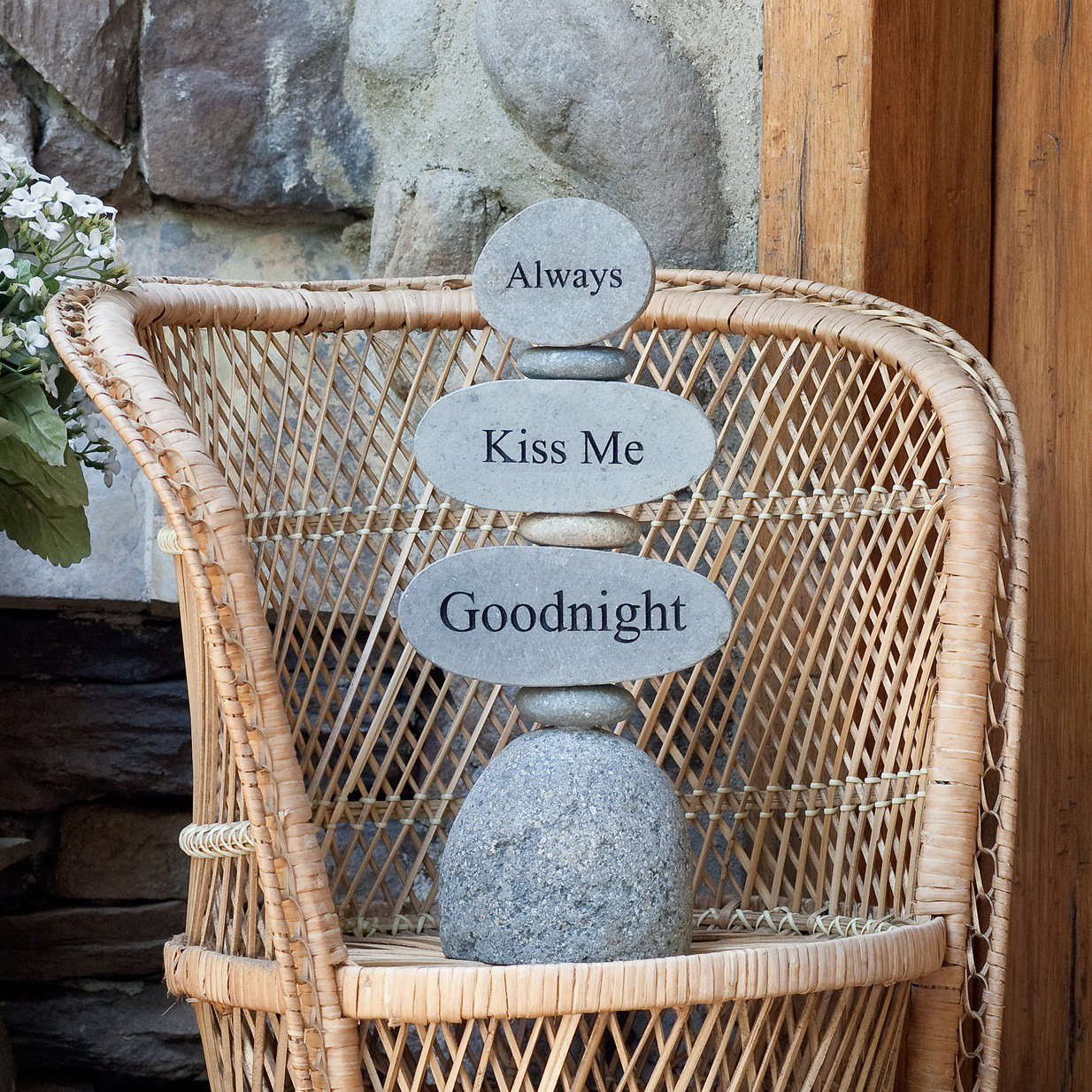 August Grove® Antonetta Always Kiss Me Goodnight Cairn Garden Stones ...