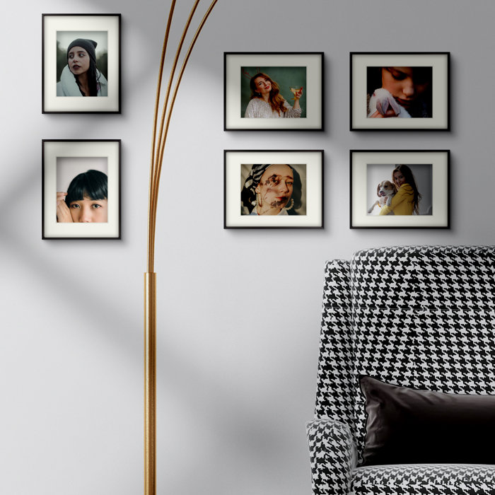 Latitude Run® Ailisa Metal Picture Frame, Photo Frame with Ivory Mat ...