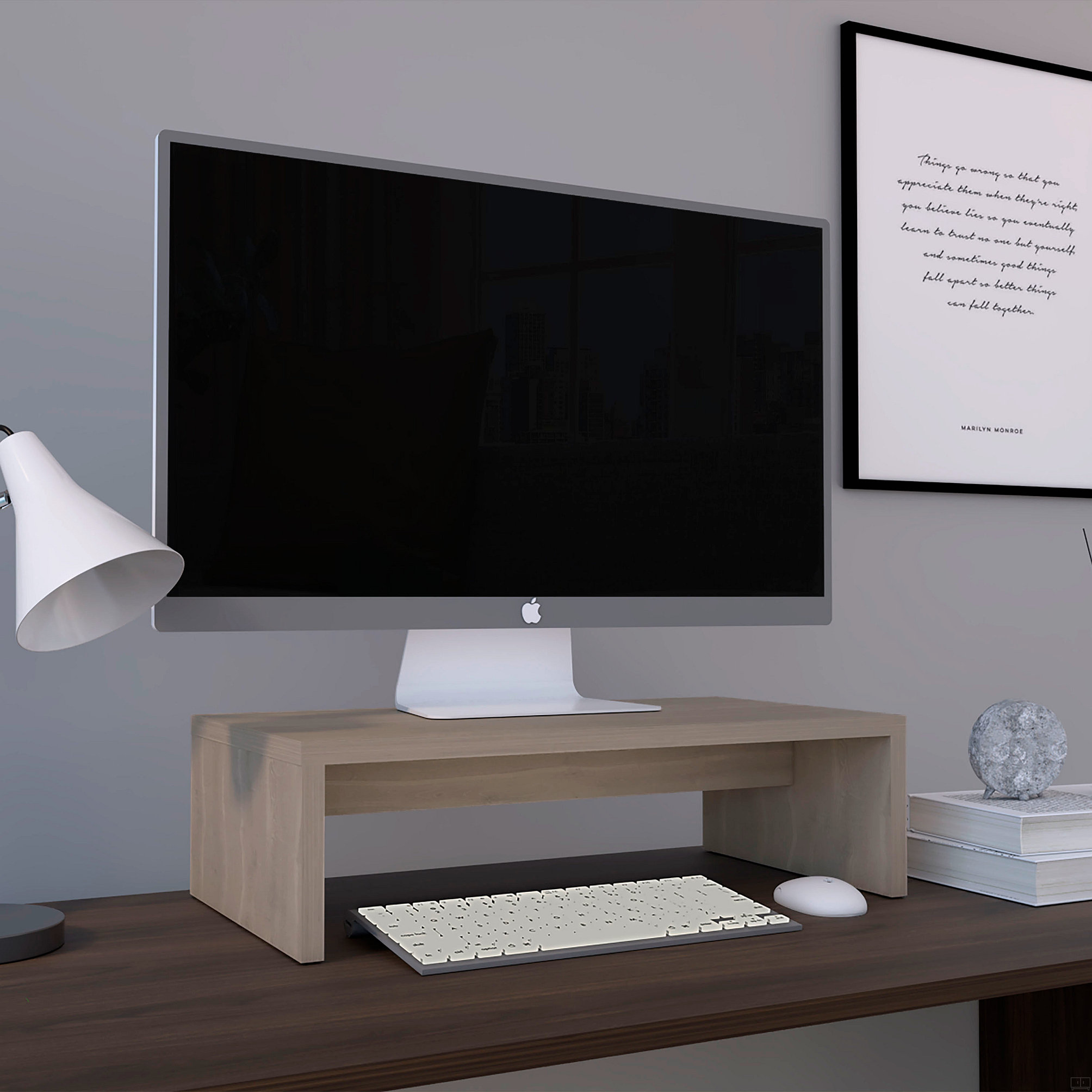 Wrought Studio™ 19" Wide Monitor Stand Riser, Laptop Stand, Laptop ...