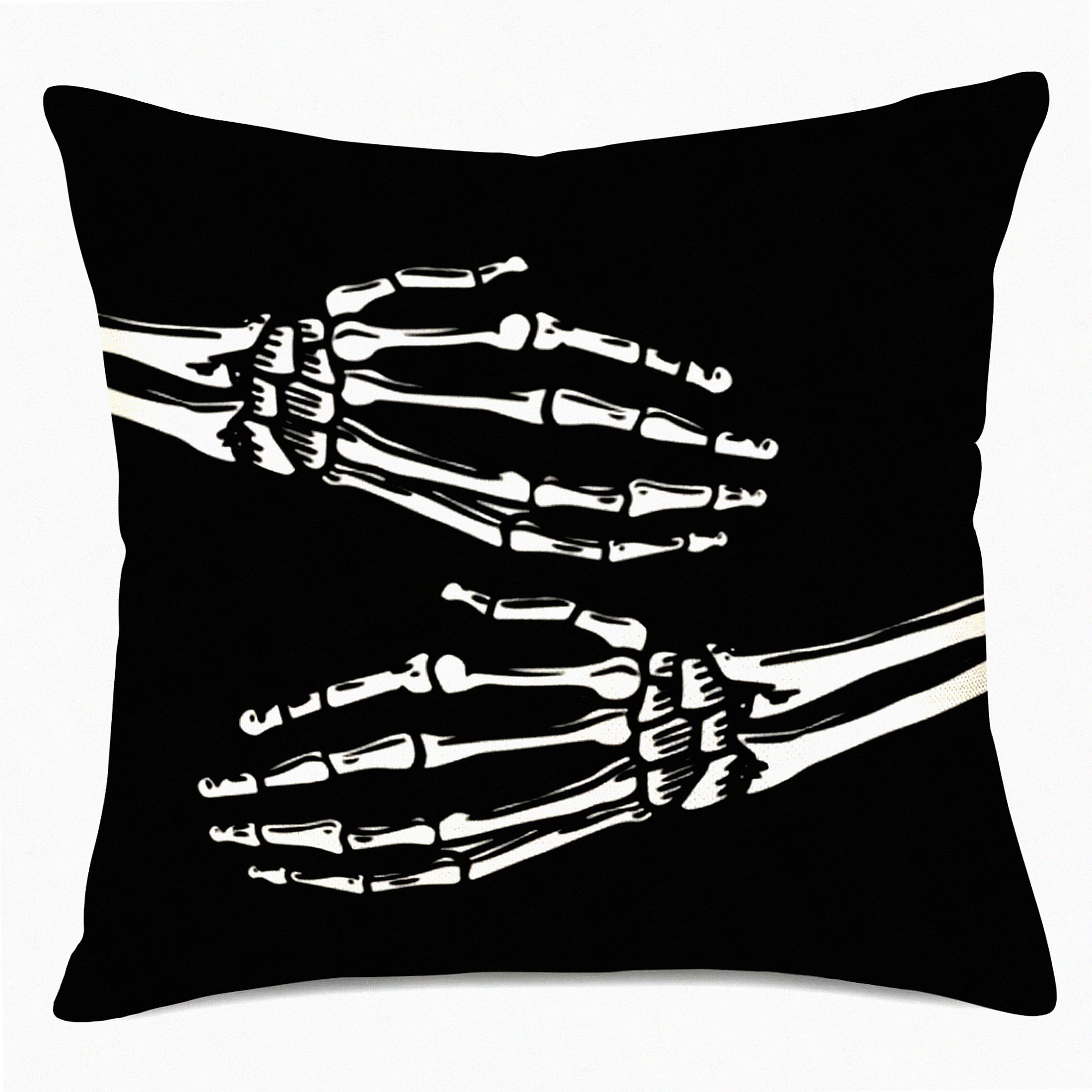 BRBCA Spooky Skeleton Hand Hug Decorative Pillow Cover - Vintage Cotton ...