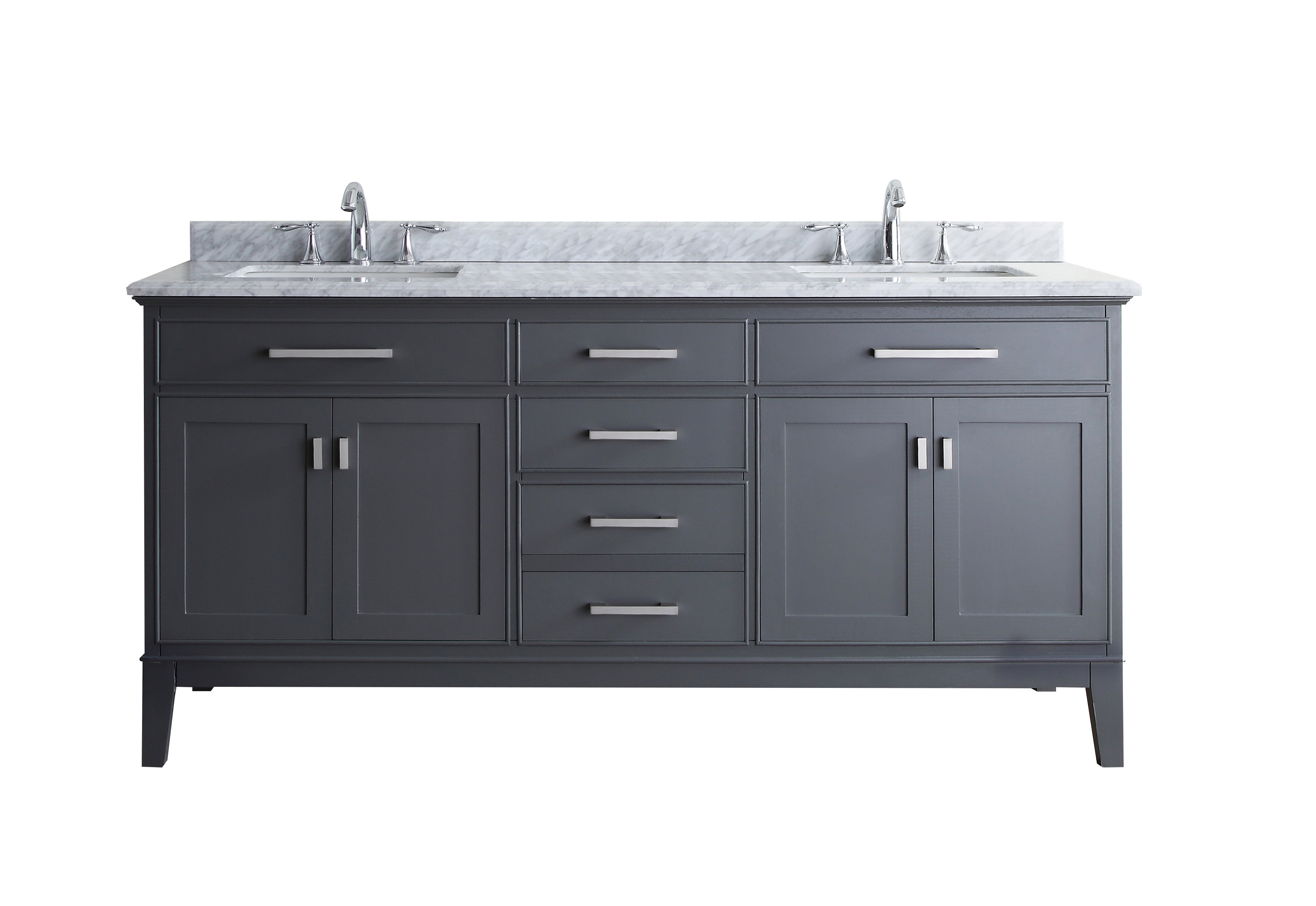 MEDUNJESS 72'' Bathroom Vanity With Carrera Marble Top, Pre-Assembled ...