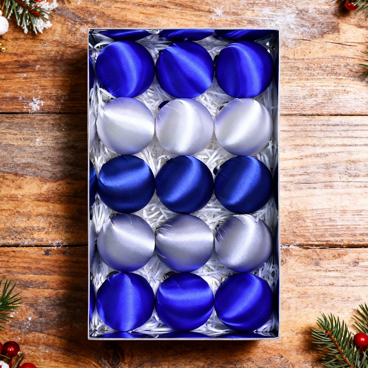 The Holiday Aisle® 15Pcs Satin Christmas Balls Ornaments,Velvet ...