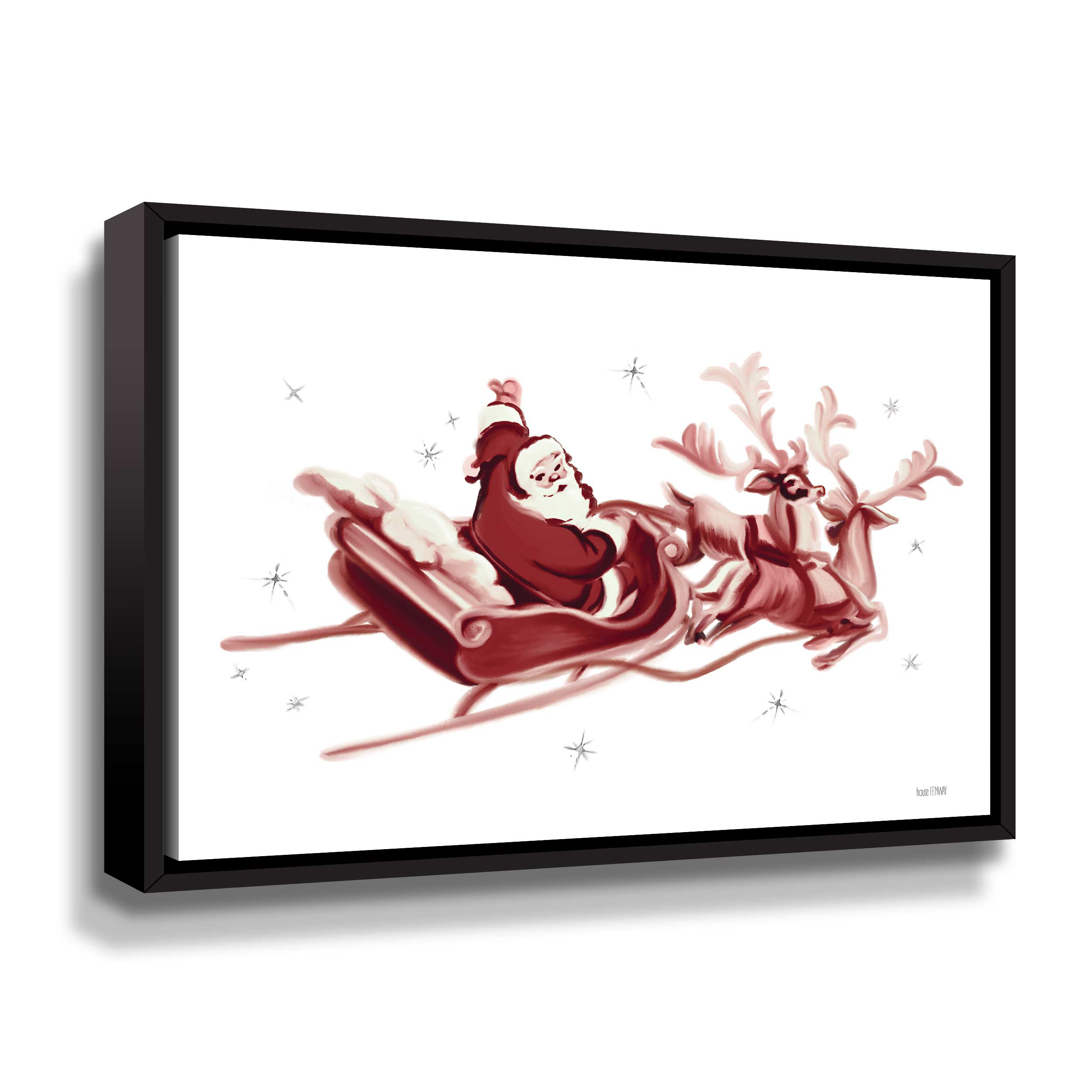 The Holiday Aisle® Retro Santa - Graphic Art on Canvas | Wayfair