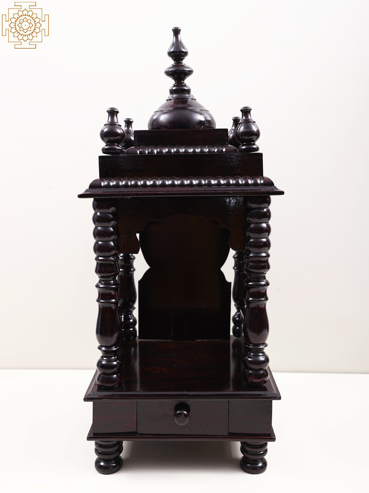 Exotic India 24" Designer Wooden Temple with Drawer | Wayfair