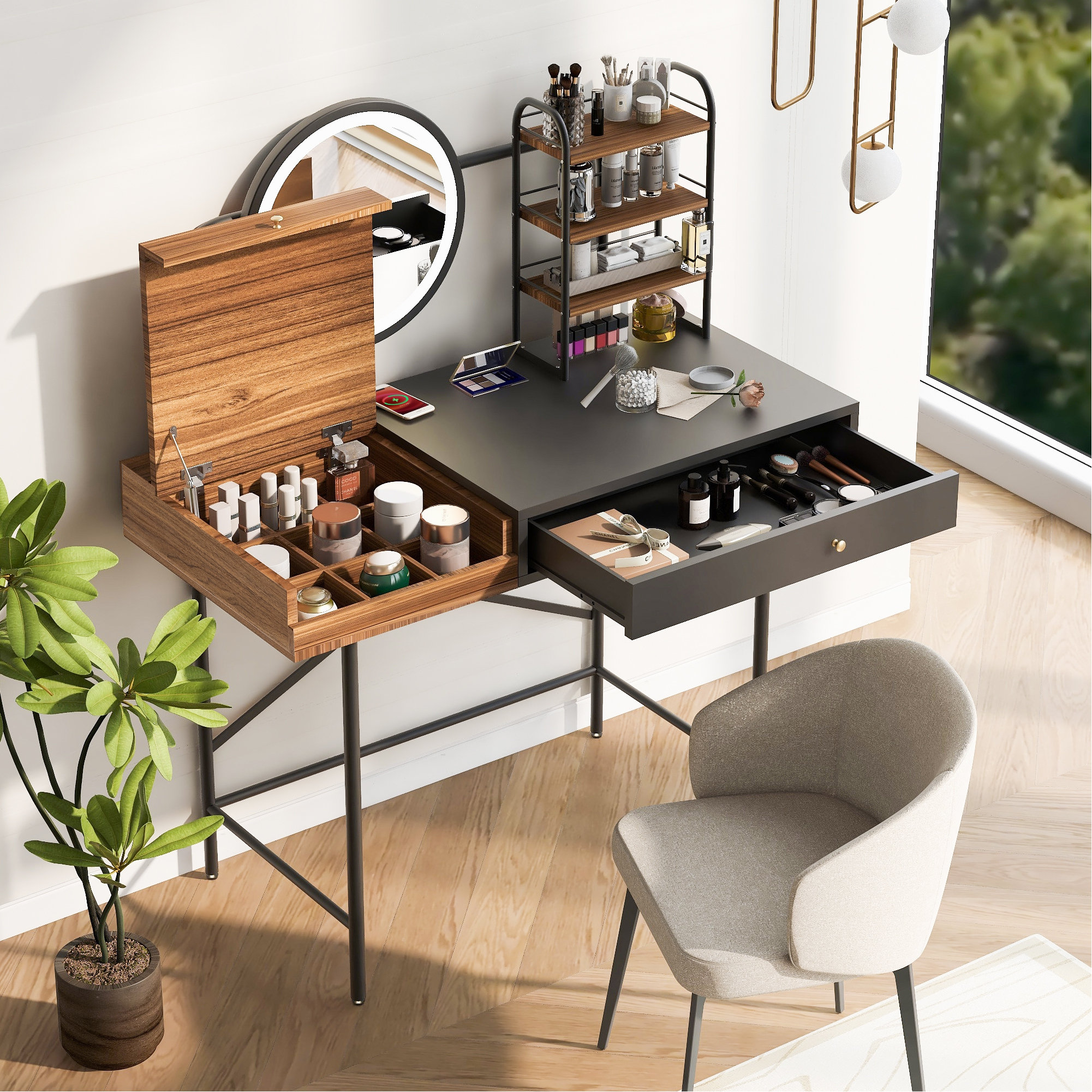 George Oliver Modern Makeup Vanity, Makeup Vanity Table, Dressing Table ...