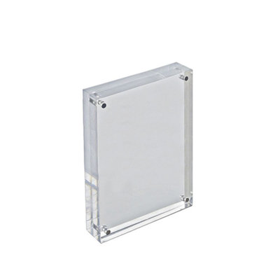 Azar Displays Clear Acrylic Magnetic Photo Frame Block 5" X 7" Vertical ...