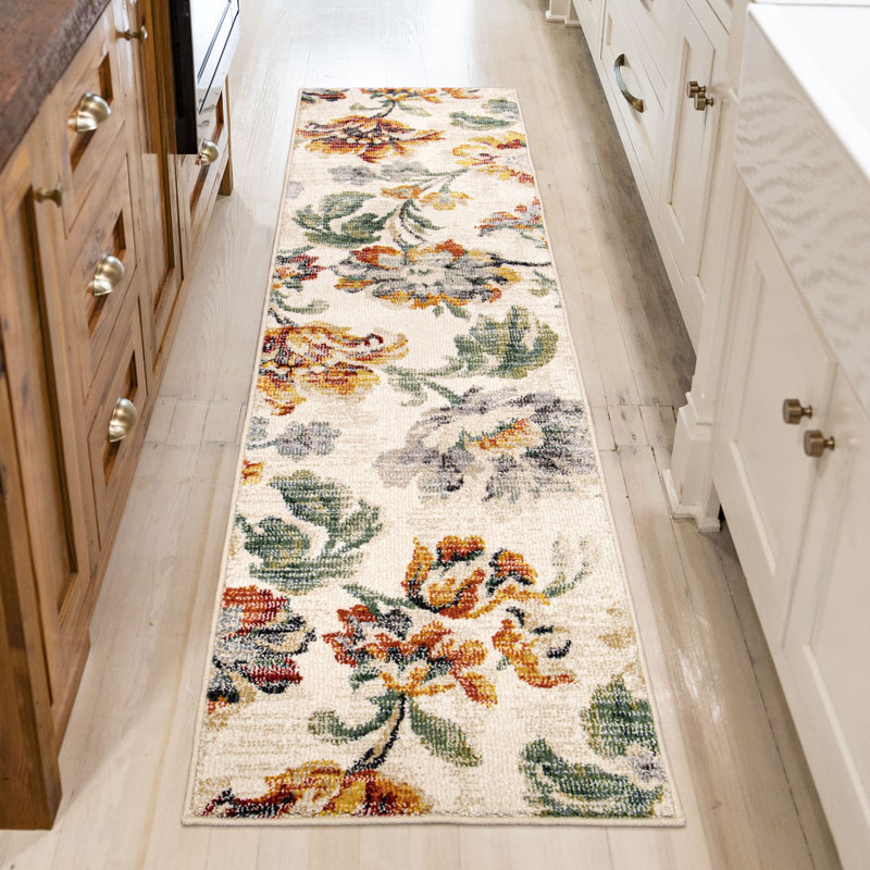 Wildon Home Adones Floral Multi Distressed Stain Resistant Area Rug ...