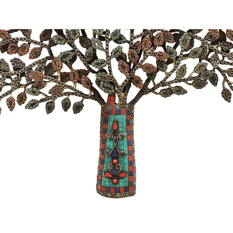 Exotic India Brass Tree with Inlay Work Wall Décor | Wayfair