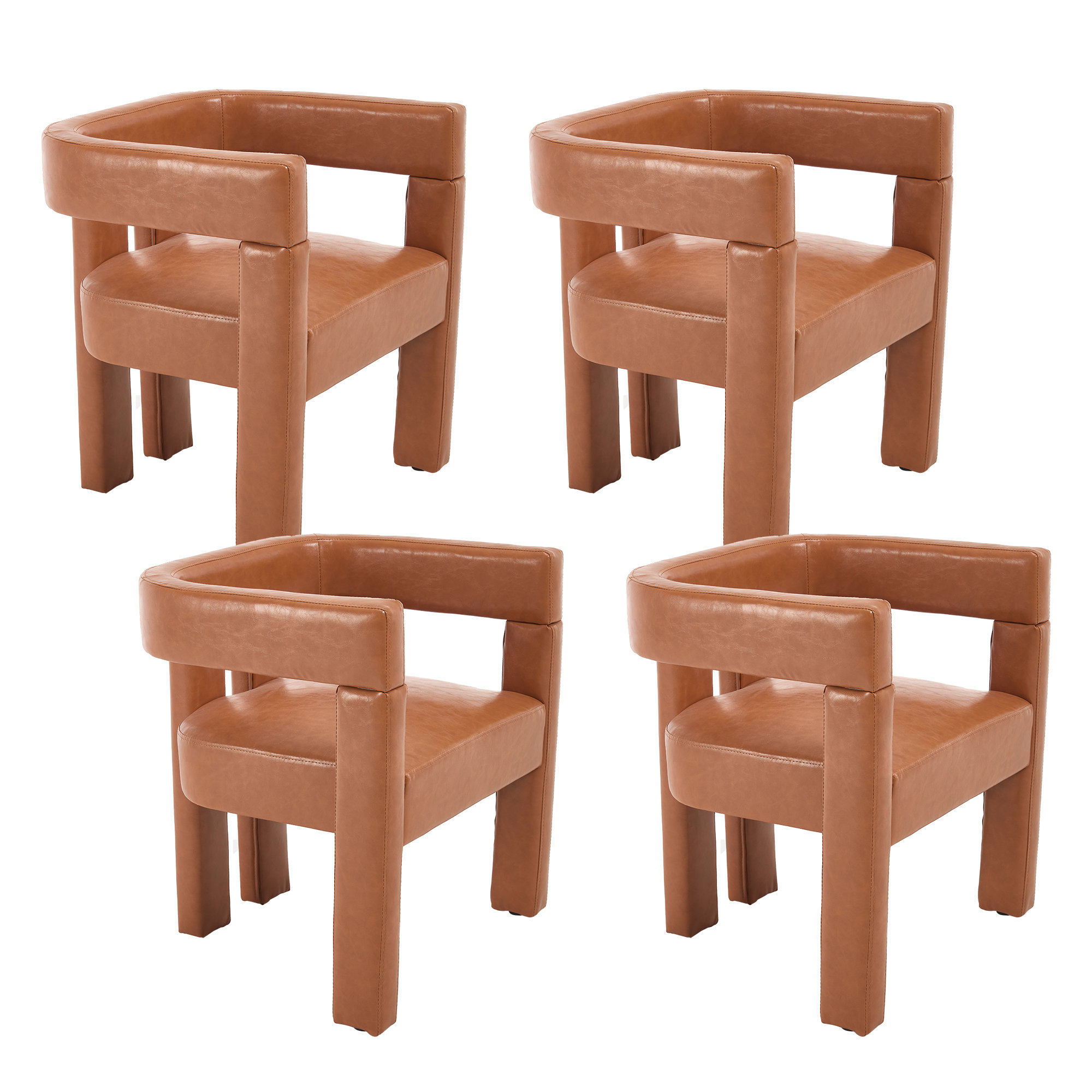 Hokku Designs Modern Bucket Chair, Teddy Bucket Dining Chair 2 Sets 4 ...