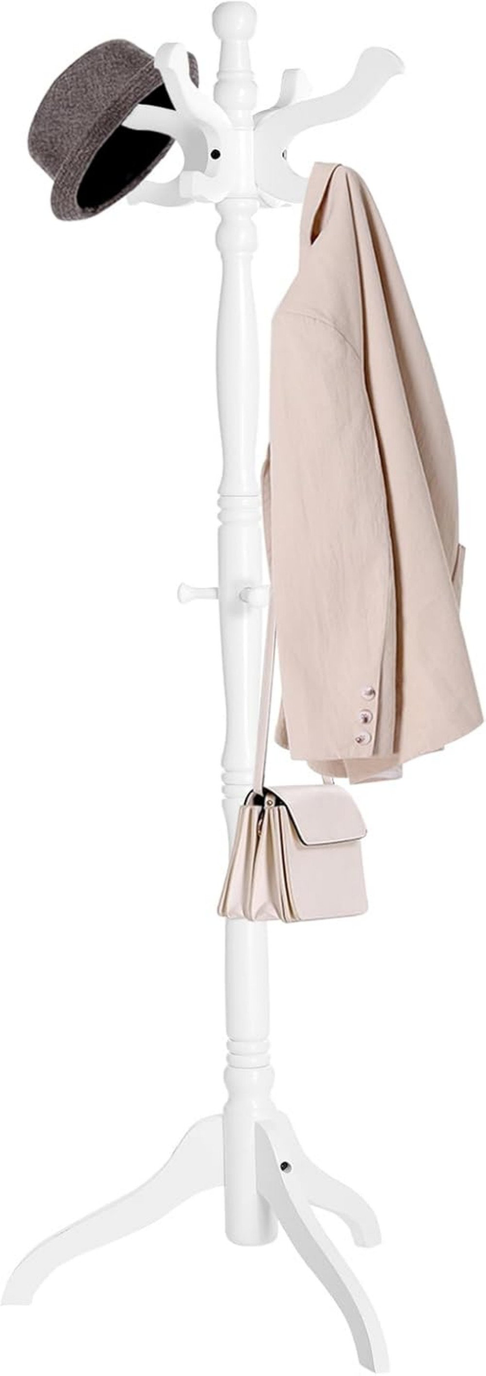 Canora Grey Coat Rack Free Standing With 11 Hooks, Wooden Hall Tree ...