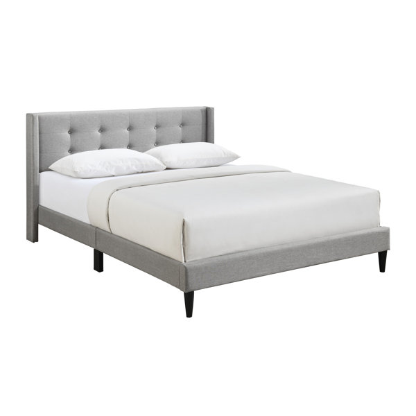 Winston Porter Mia Button Tufted Wingback Bed Upholstered Wingback Bed ...