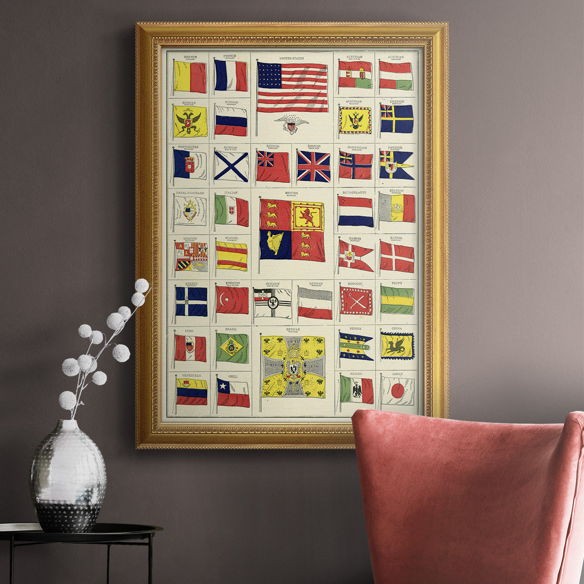 Trinx Flags Of All Nations II - Picture Frame Print on Canvas - Wayfair ...