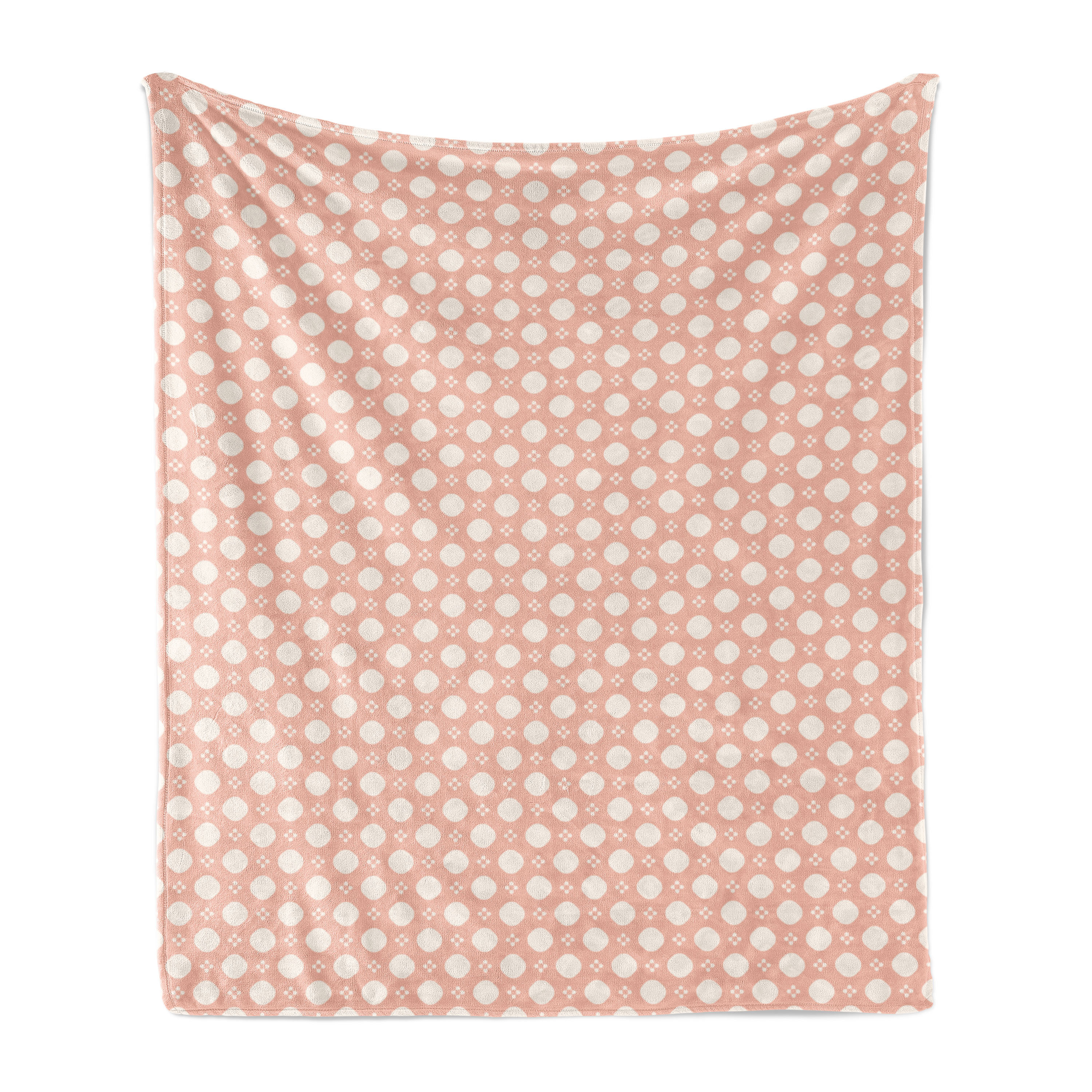 Ambesonne Abstract Fleece Throw Blanket Basic Pastel Tone Shapes Peach ...