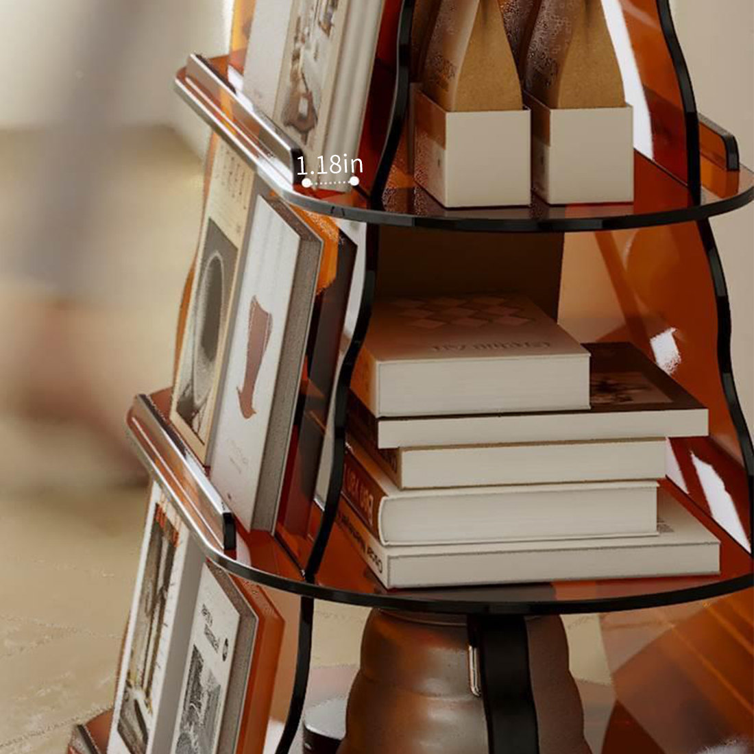 Liu's ink furniture Versatile Acrylic Bookshelf with Wave Design | Wayfair