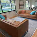 Trent Austin Design® Pecora 84.5" Faux Leather Tuxedo Arm Sofa ...