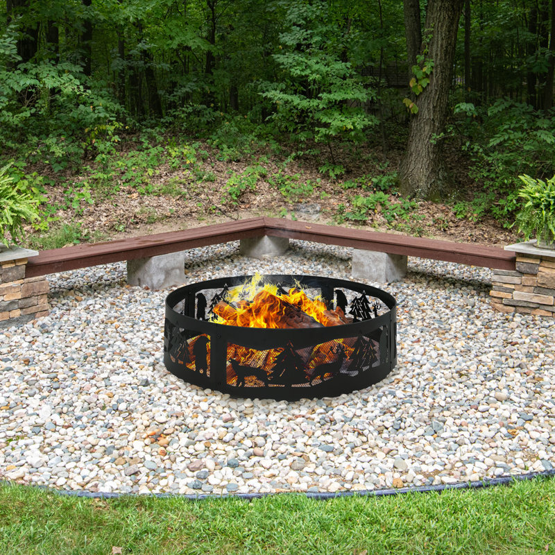 Millwood Pines Chirata 12.25" H x 36" W Steel Wood-Burning Outdoor Fire ...
