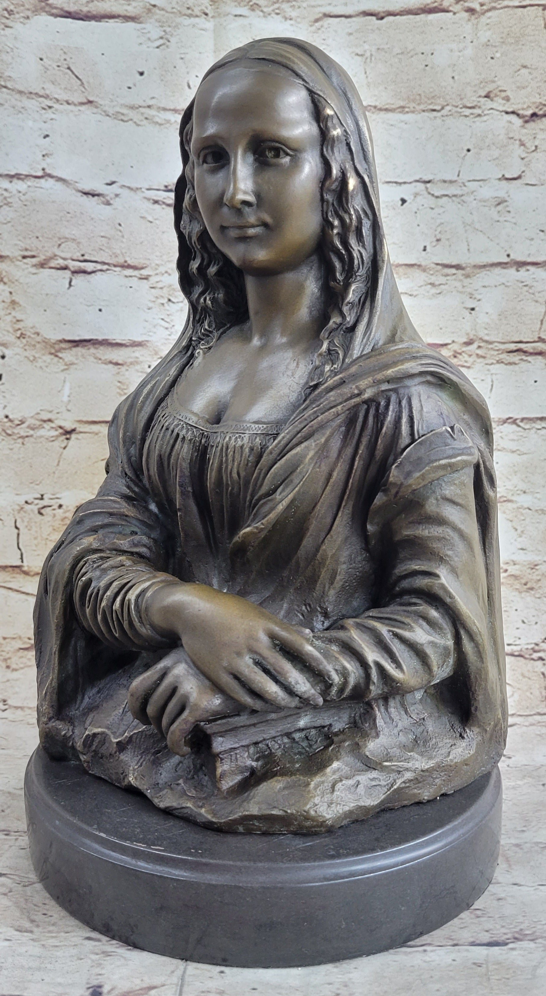 Bloomsbury Market Mona Lisa Bronze Bust Statue Sculpture after Leonardo ...