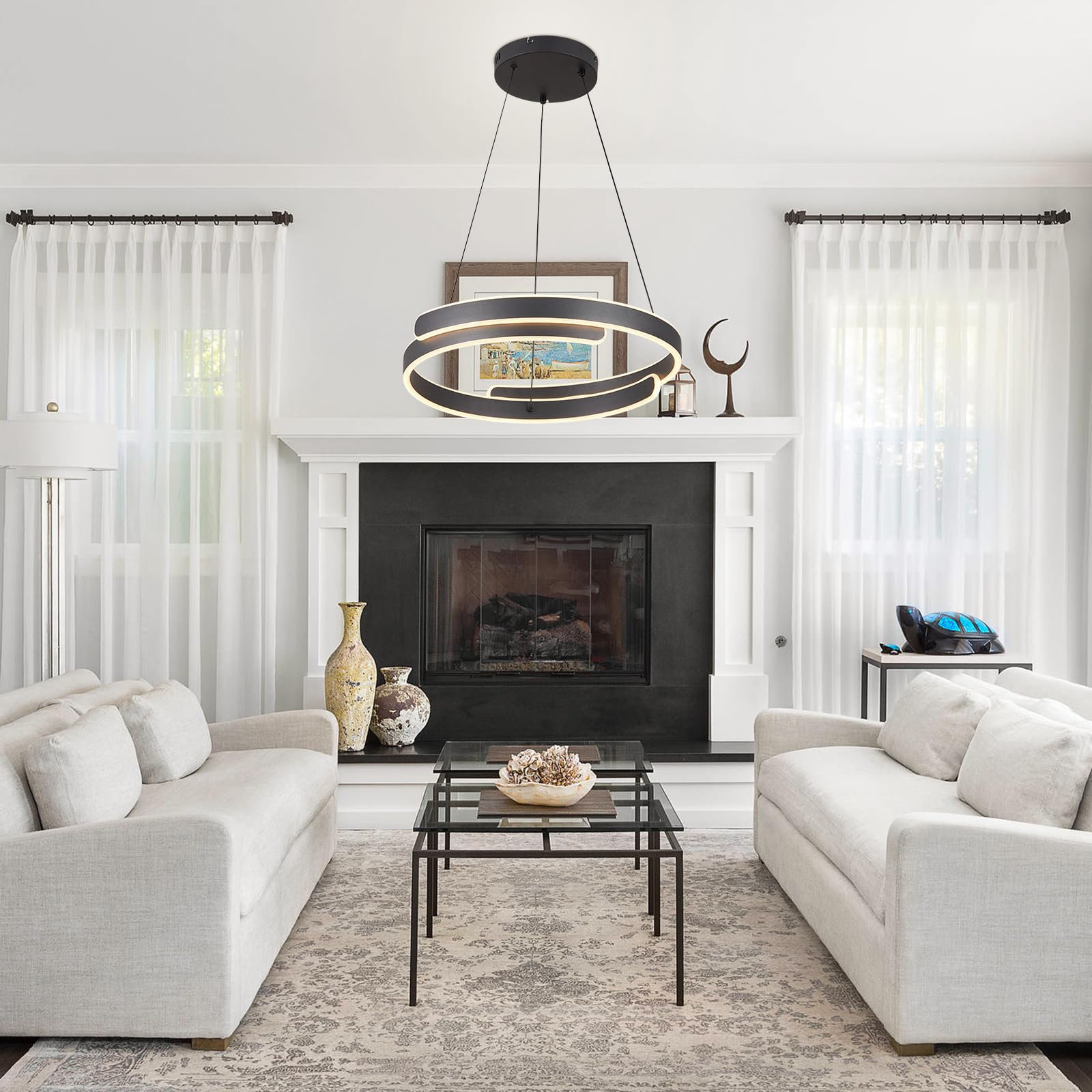 Wrought Studio™ Modern Round LED Chandelier: 16 Inch Dimmable Ring LED ...