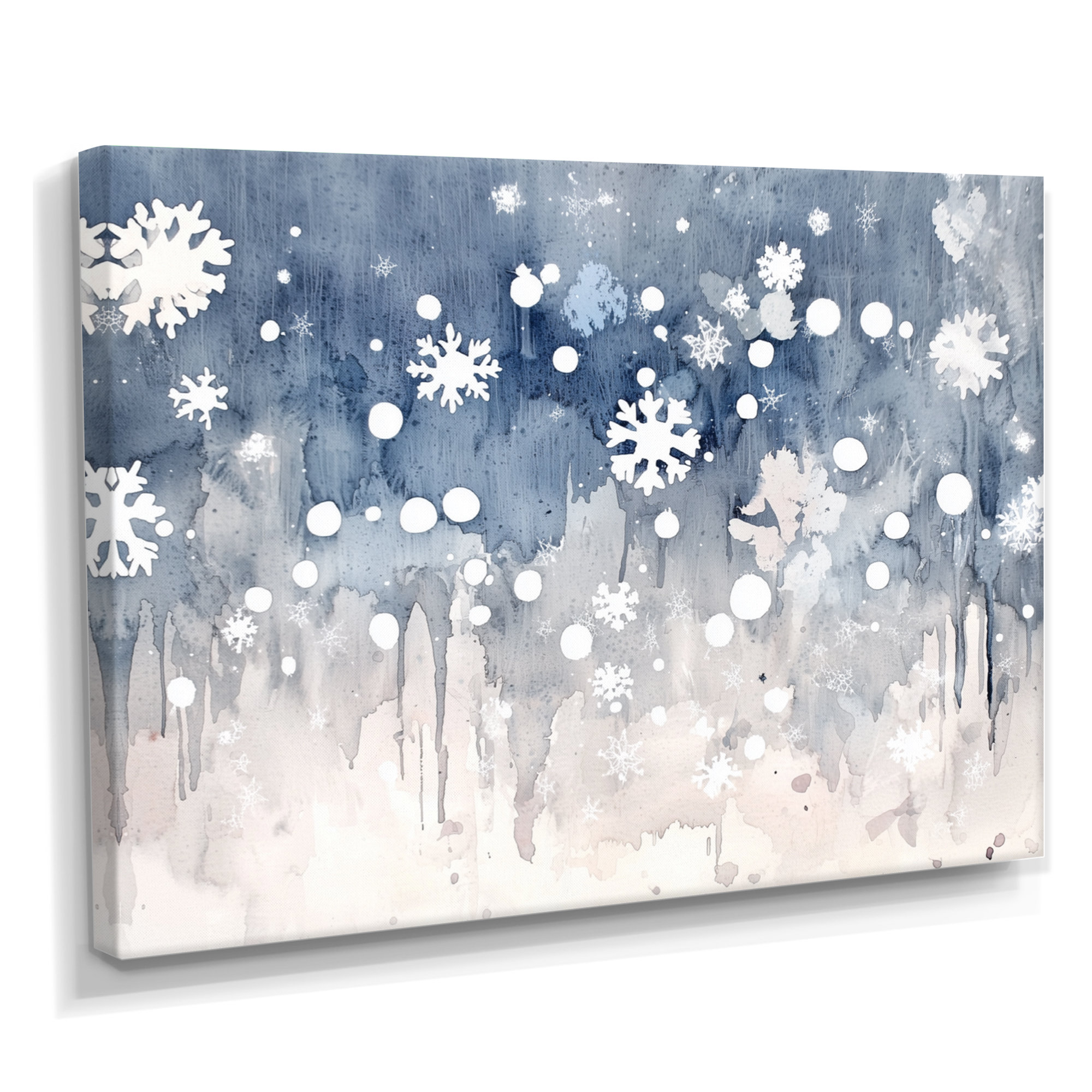 Red Barrel Studio® Snowflakes Falling In Winter I - Winter Landscape ...