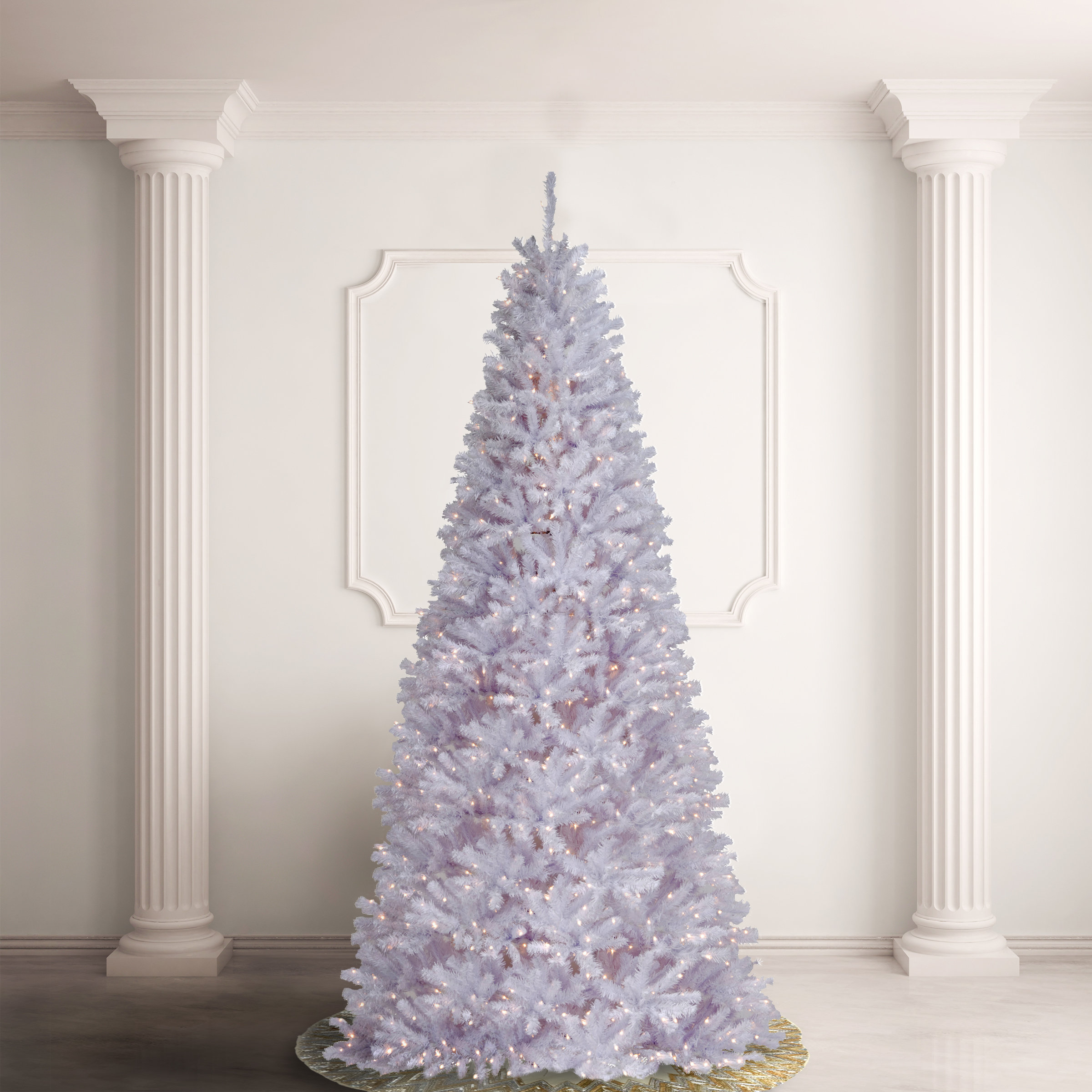 The Holiday Aisle® North Valley White Spruce Tree with Clear Lights ...