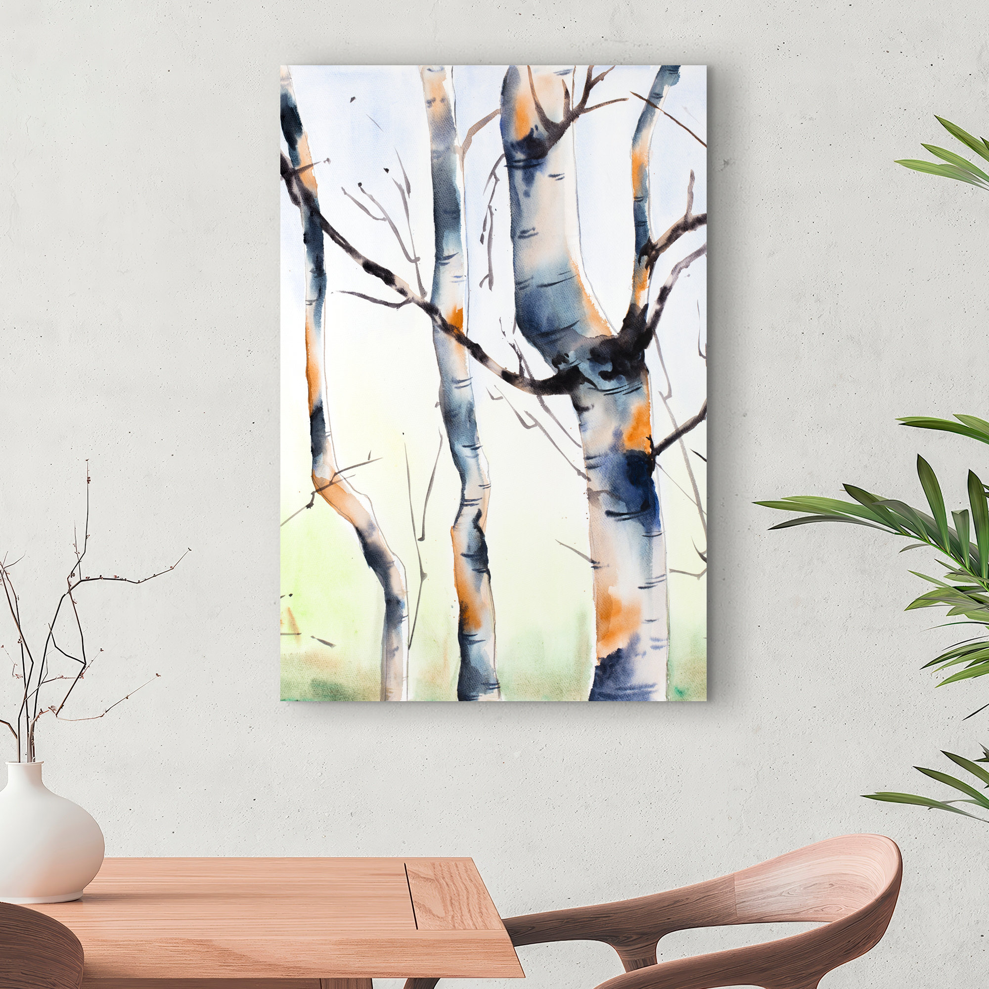 Lark Manor™ Three Small Birch Trees - Landscapes Canvas for Home Decor ...