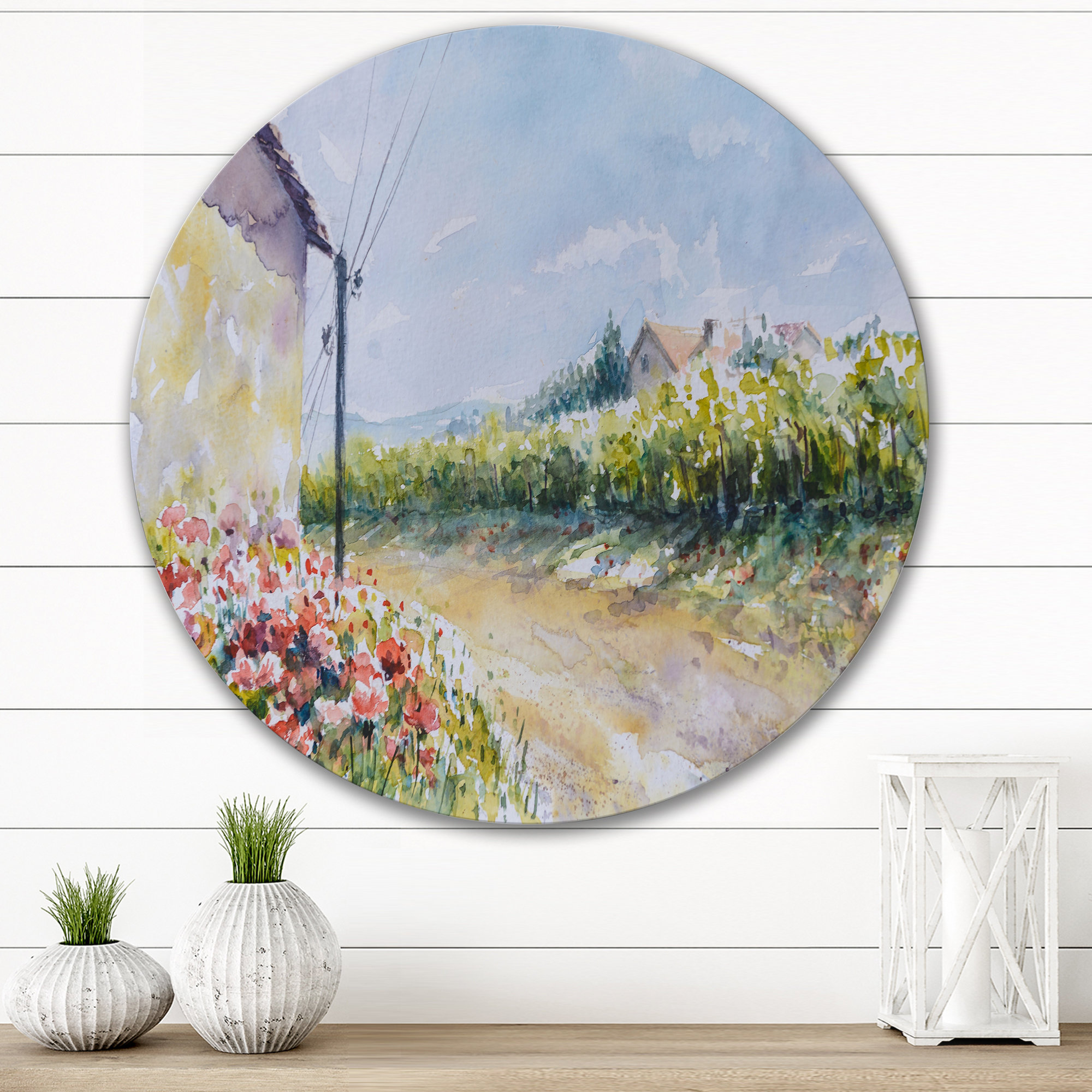 Rosalind Wheeler Poppy Flowers By A Countryside Road - Country Metal ...