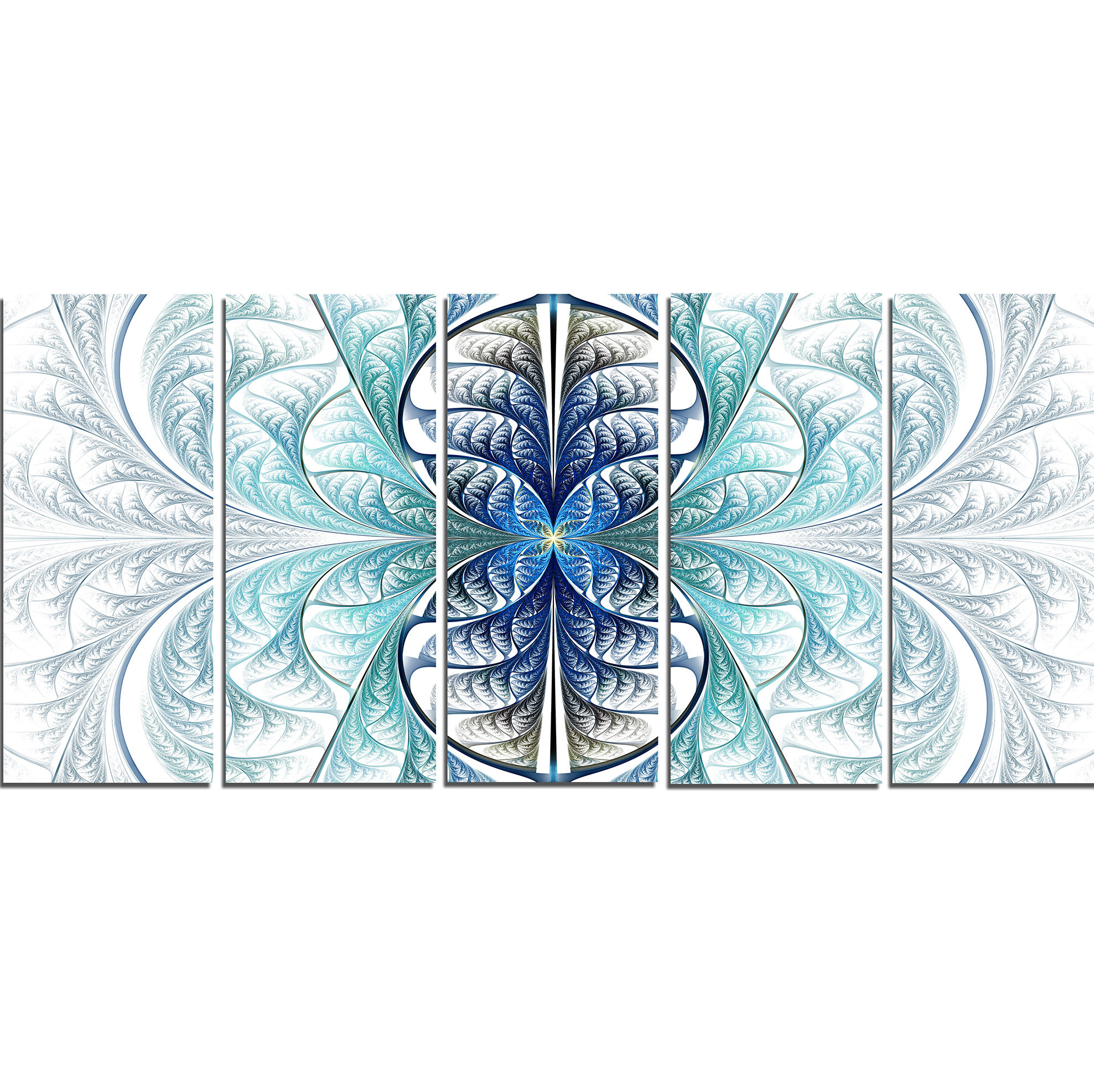 DesignArt " Light Blue Stained Glass Texture " 5 - Pieces | Wayfair