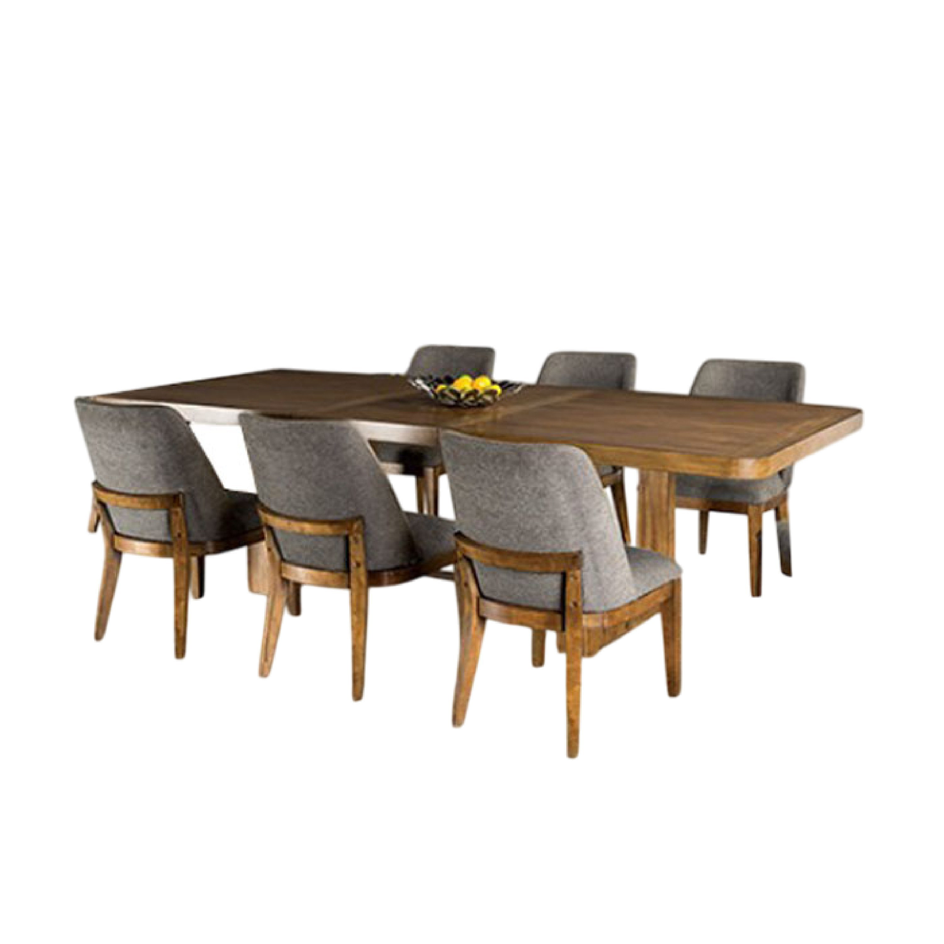 Benjara Ramie Dining Table Set, 84-102 Inch Expandable Leaf, Chair ...