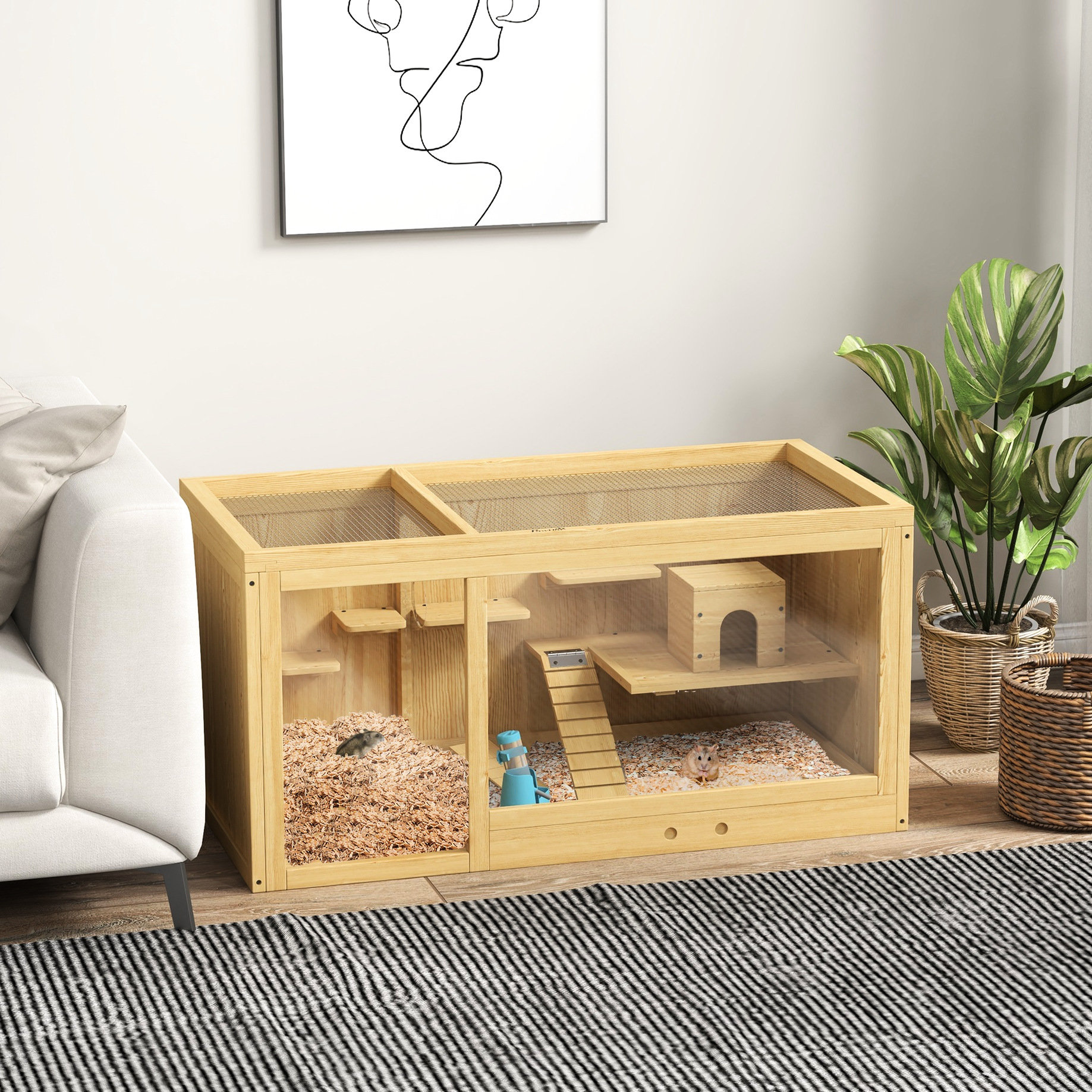 Tucker Murphy Pet™ Wooden Hamster Run - Extra Large, Multi-layer, With ...